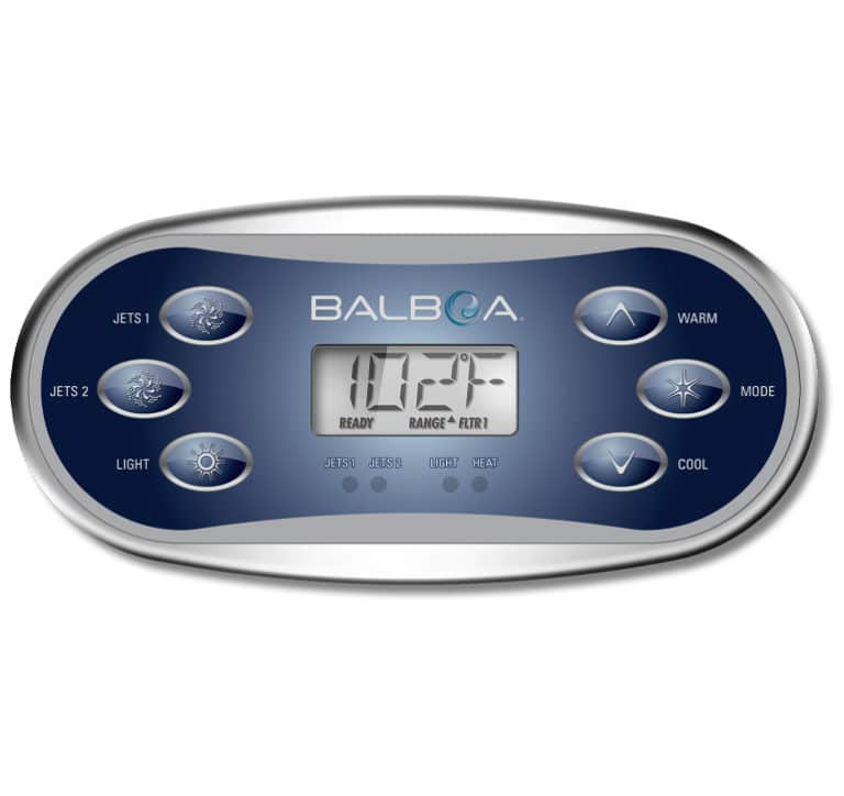 Balboa VL600S 2 Pump Topside Touchpad and Overlay - Wizard Hot Tubs